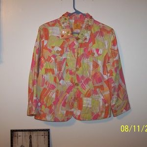 Ruby Rd. | Jackets & Coats | Ruby Road Sz Colorful Cotton Jacket Blazer ...